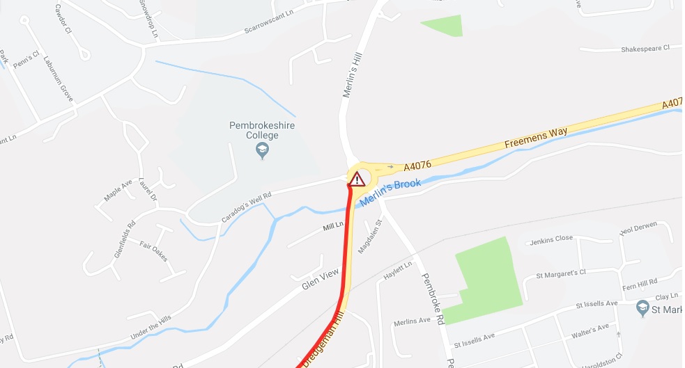 Haverfordwest: Air Ambulance lands following Merlins Bridge accident ...