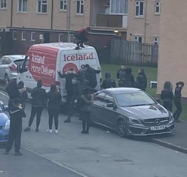 Iceland delivery van raided by gang of youths - Herald.Wales