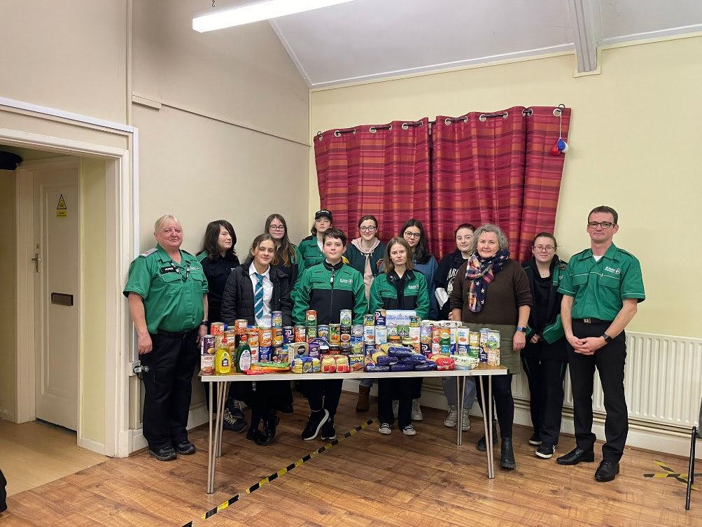St John Ambulance Cymru's Ammanford Cadets support local food bank this ...