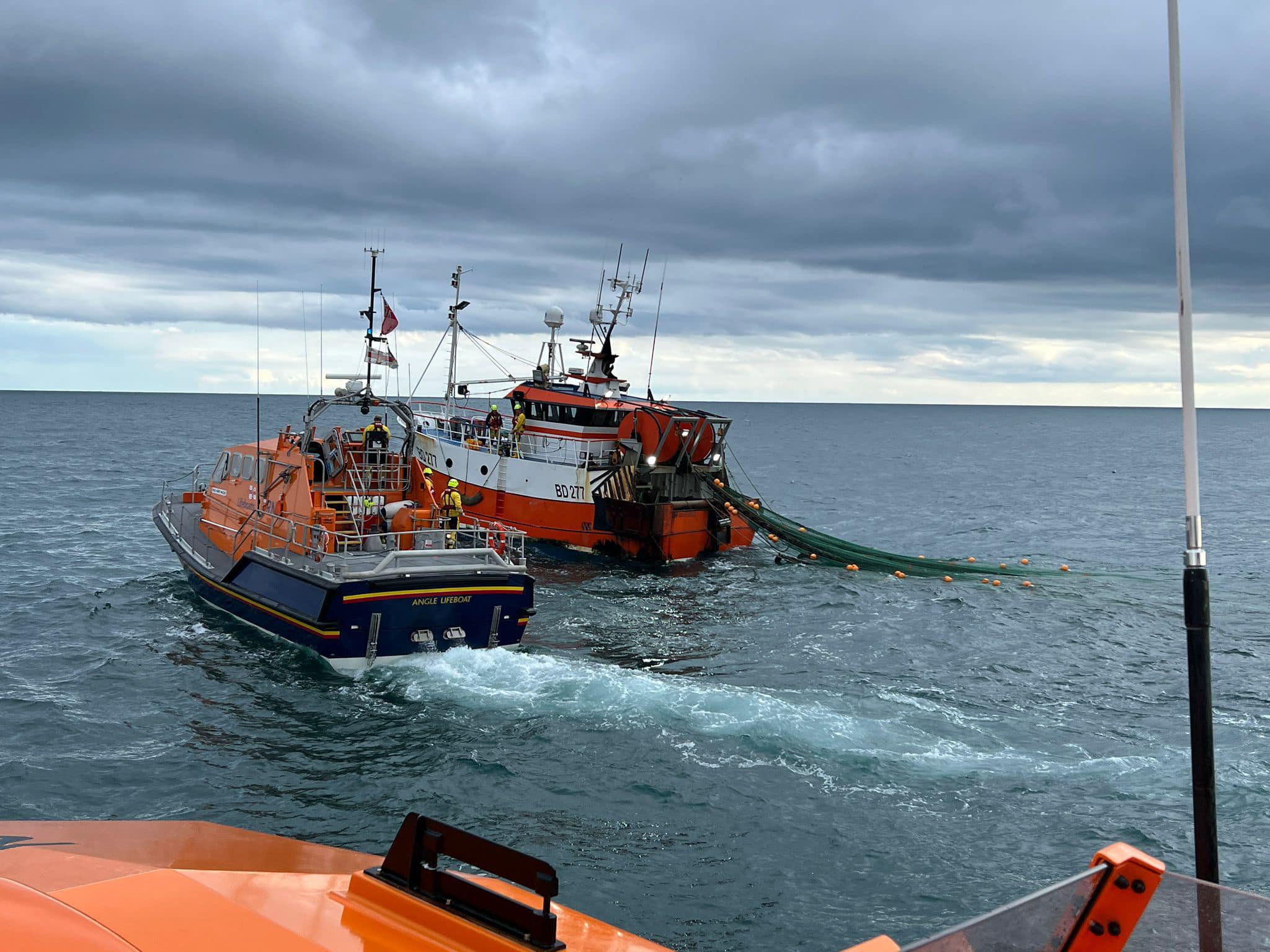 RNLI responds to mayday call from fishing vessel taking on water ...