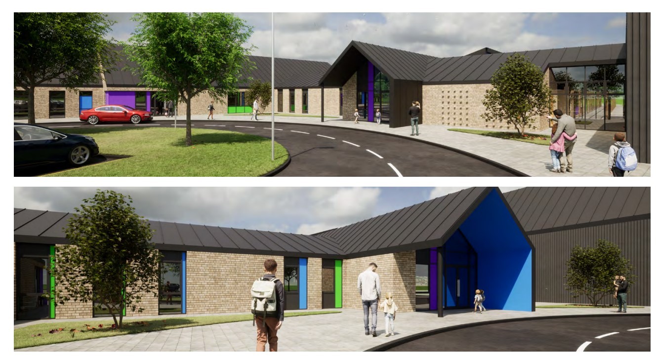 First turf cut on new Welsh-medium 3-11 school in Ceredigion - Herald.Wales