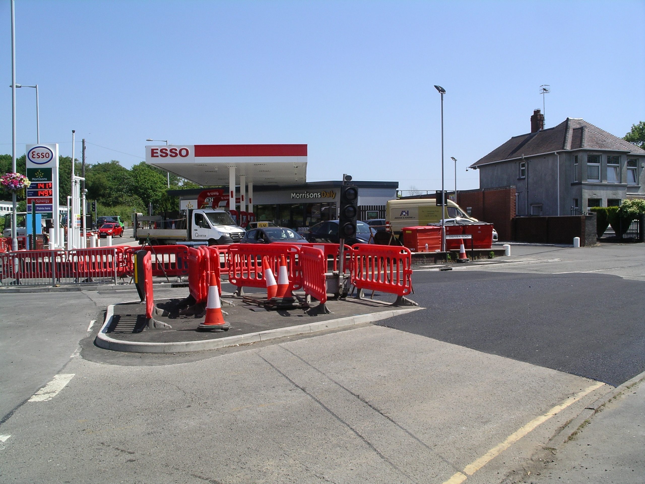 Traffic island extended as part of Swansea's cycle path project now ...