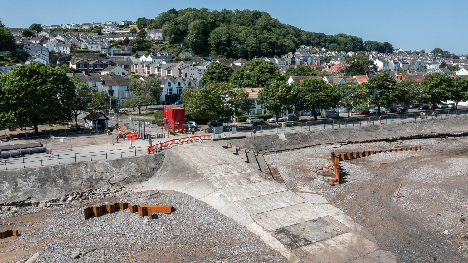 Aerial images reveal how Mumbles coastal defence project is progressing ...