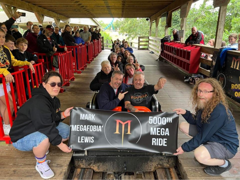 Mark ‘Megafobia’ Lewis completes 5000th ride on Megafobia at Oakwood ...