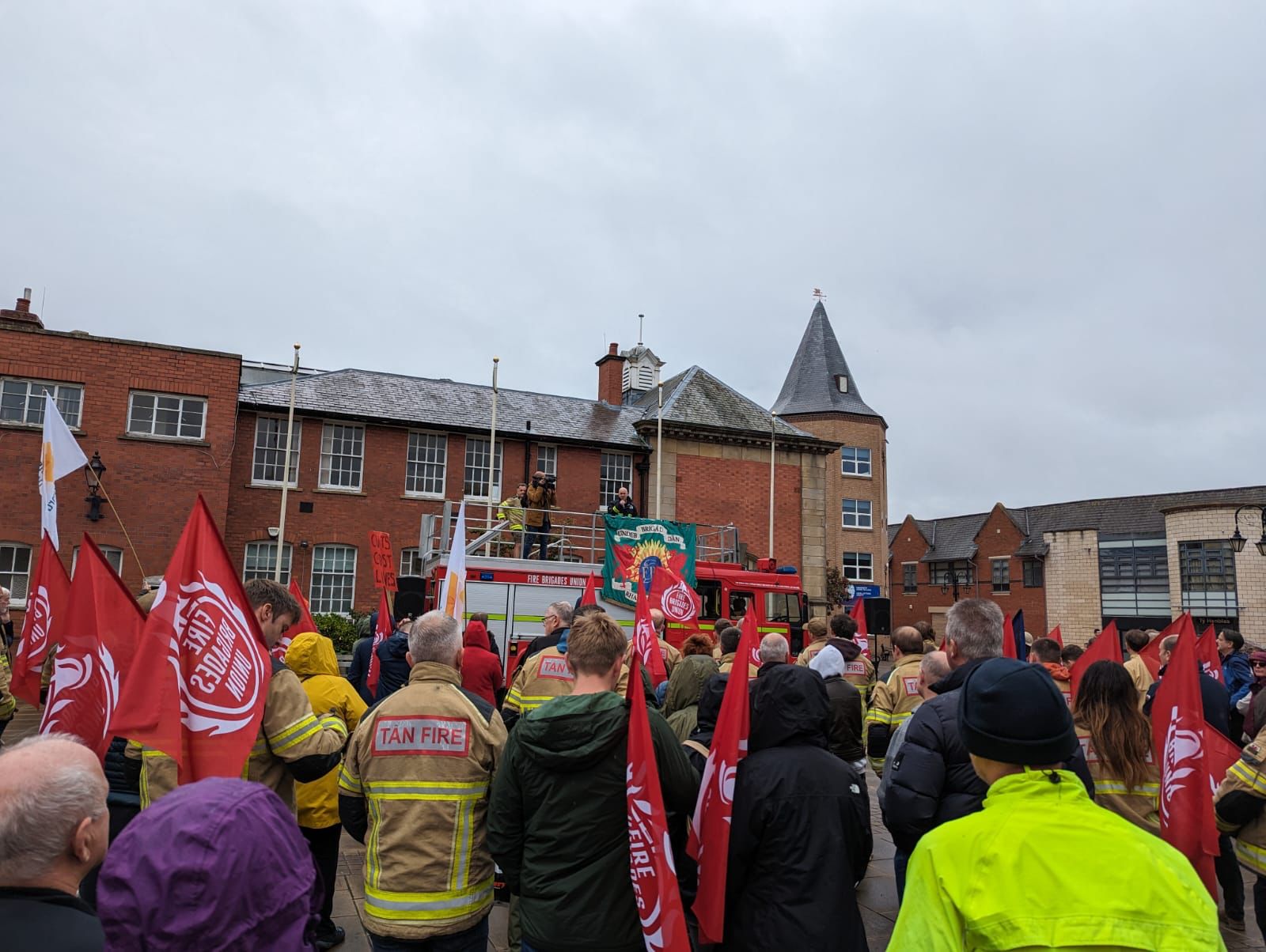 Firefighters hold mass rally to save North Wales fire service from cuts ...