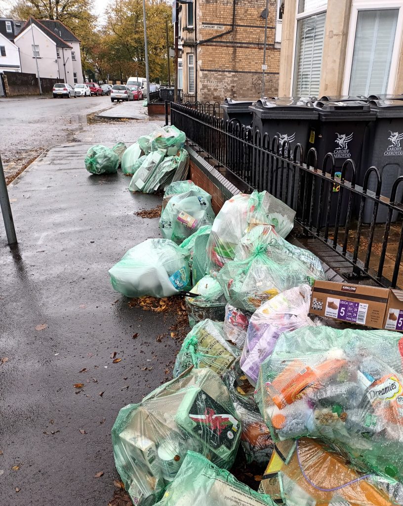 Recycling bags continue piling up in Cardiff amid ongoing waste ...