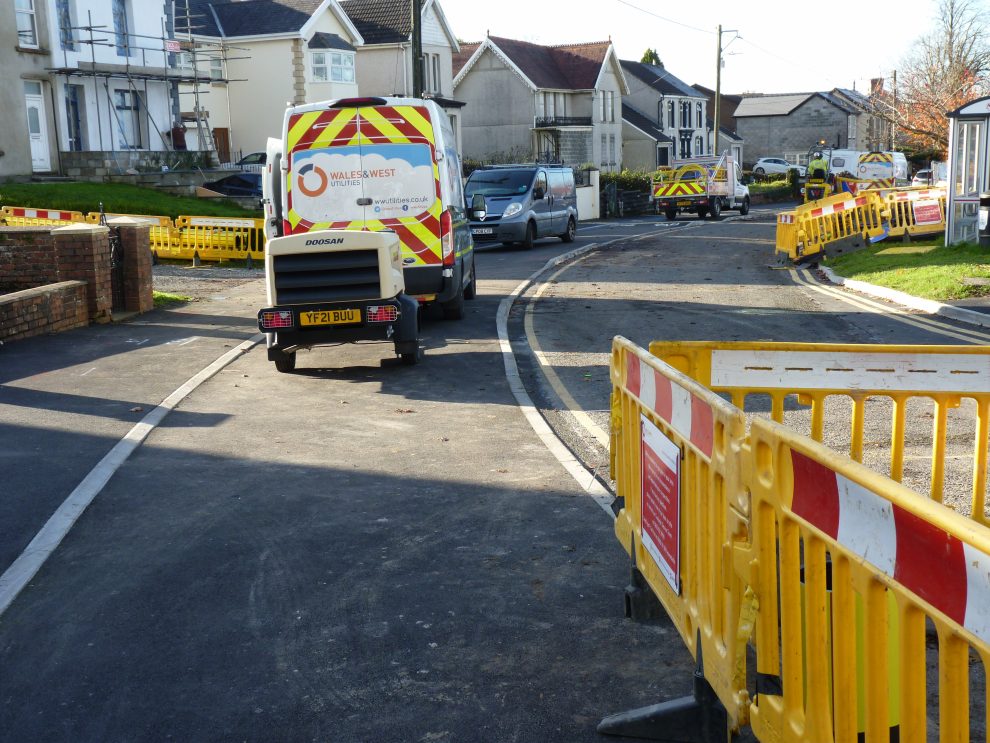 New cycle path in Swansea used as parking space for contractors ...