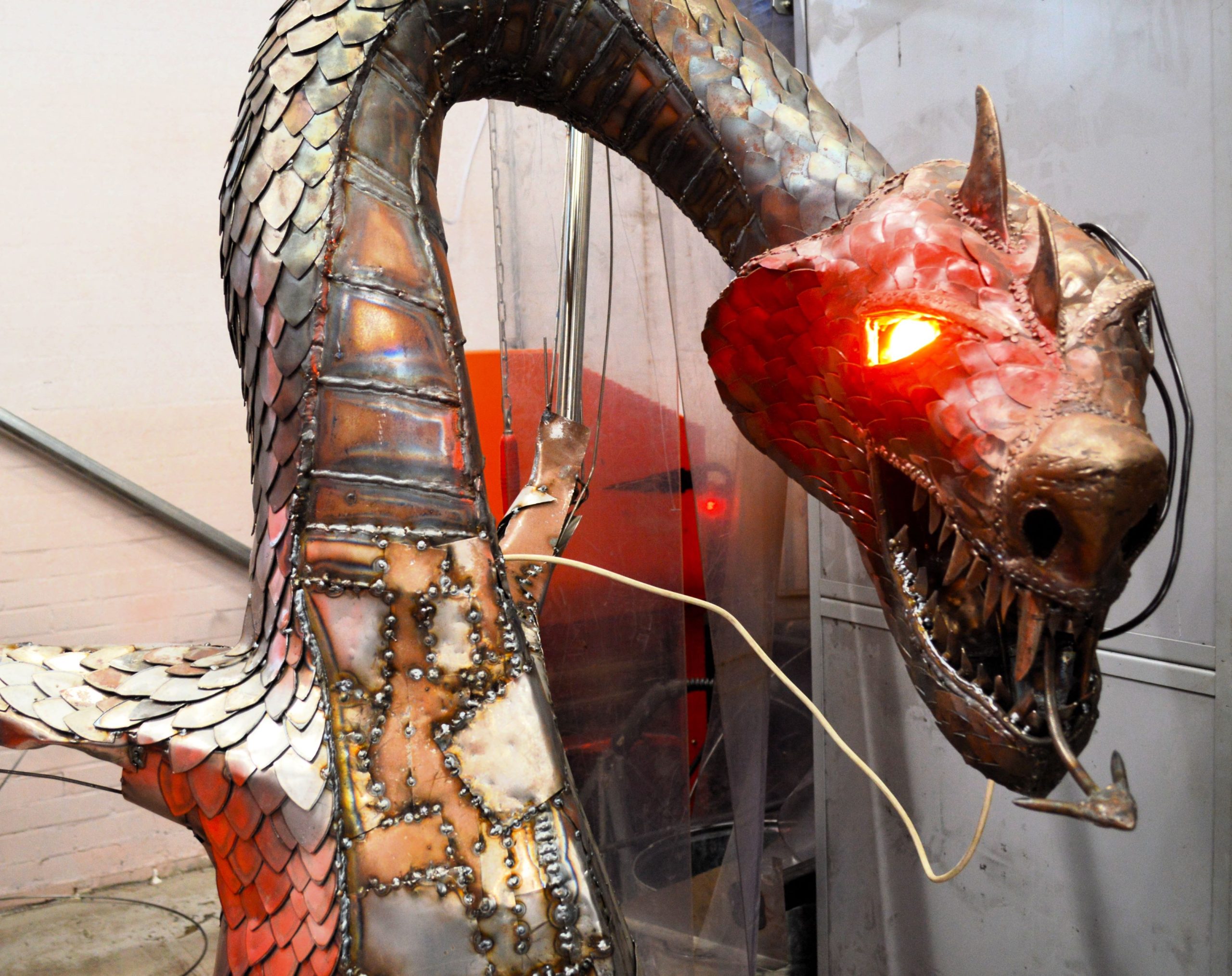 Four metre Welsh knife dragon will breathe fire into weapon awareness ...