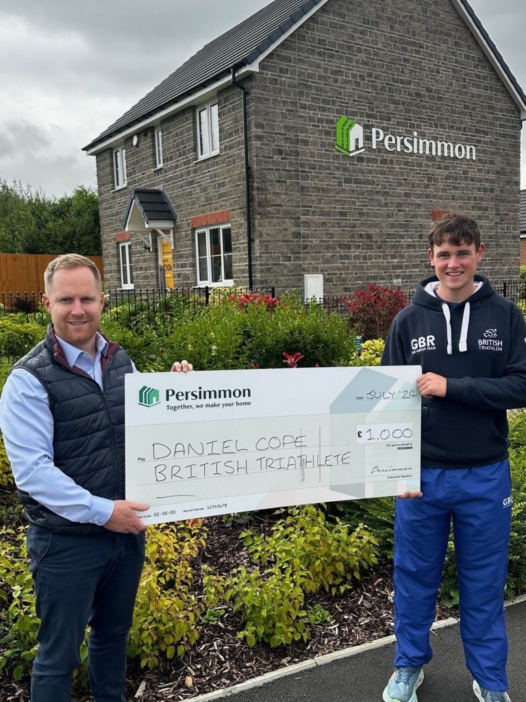 Housebuilder donates £1,000 to support British Triathlete’s journey to ...
