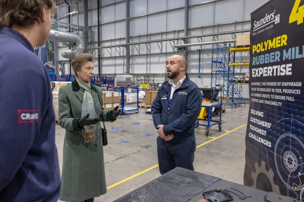 The Princess Royal visits Crane Company’s new Saunders Valves manufacturing facility in Cwmbran ...