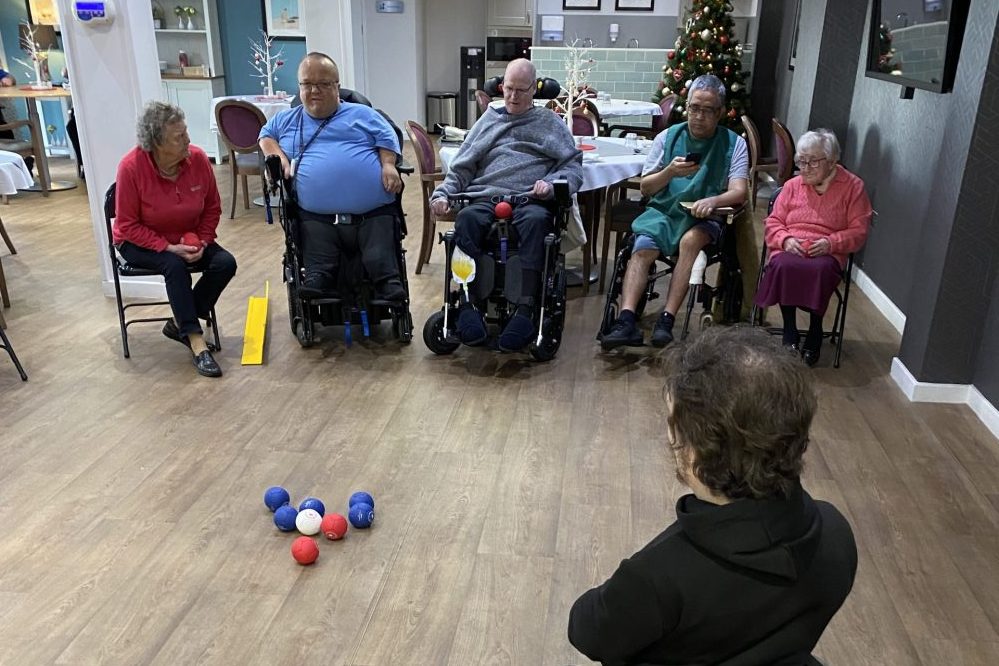 Sporting legends introduce Swansea care home residents to Boccia ...